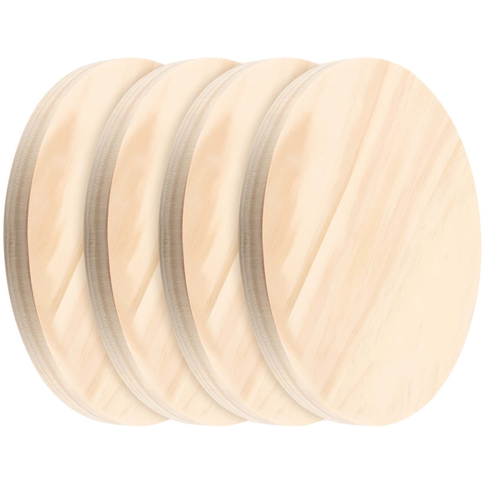 SINJEUN 4 Pack 14 Inch Wood Circle, 3/4 Inch Thick Round Wood Plaques ...