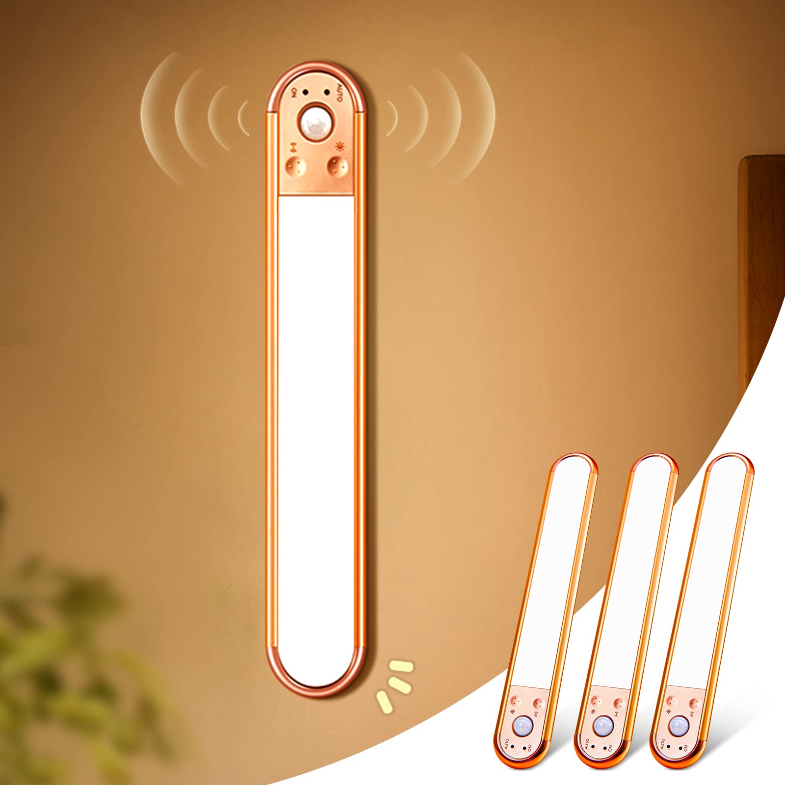 MUBAREK Under Cabinet Lights Wireless & Motion Sensor, Rechargeable & 3 ...