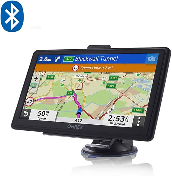 OHREX SAT NAV, 7 inch Touch Screen with Bluetooth + GPS Navigation For ...