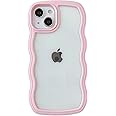 Amazon.com: Caseative for iPhone 14 Case,Cute Curly Wave Frame Shape Shockproof Soft Phone Case ...