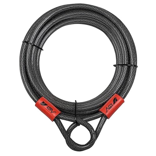 BV Heavy-Duty 30FT Security Cable Lock with Loops - 10mm (3/8 Inch) Cut ...