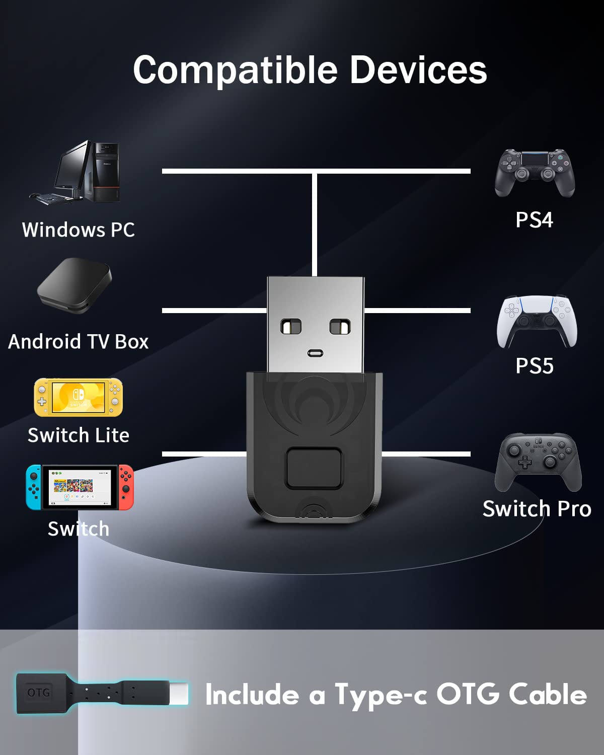 Mua AOLION Bluetooth Controller Adapter for PS4/ PS5/ Switch Pro ...