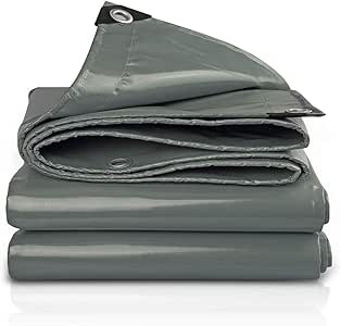 17 Mil Thickness Gray Poly Tarps Waterproof, Heavy Duty Tarpaulin, UV ...