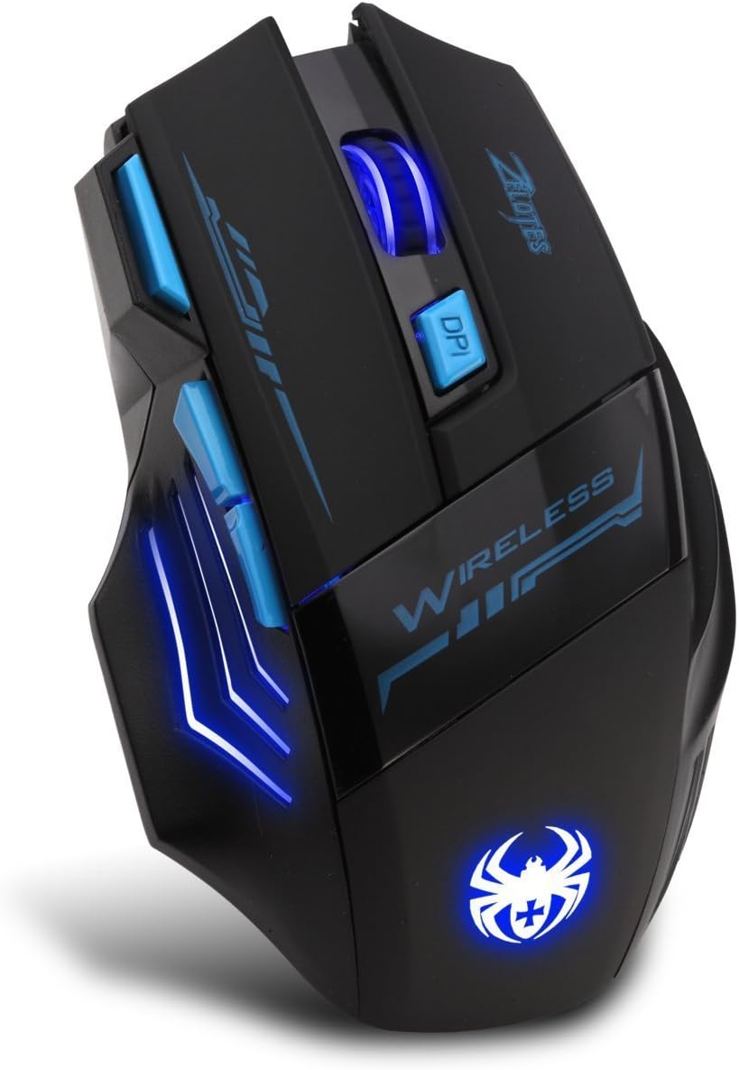DLAND ZELOTES Professional LED Optical 2400 DPI 7 Button USB Wireless ...
