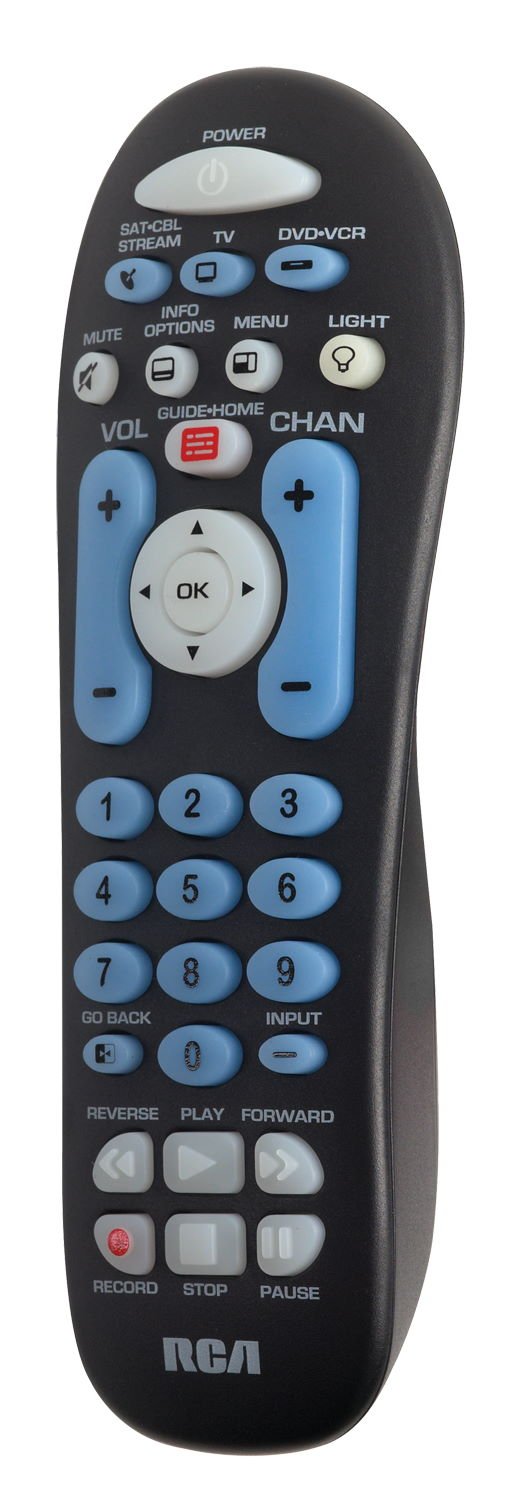 RCA RCR313BR Big Button Three-Device Universal Remote, Black ...