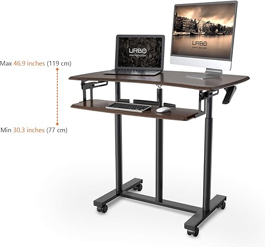 Urbo Salix Ergonomic Standing Desk with Retractable Keyboard Tray ...