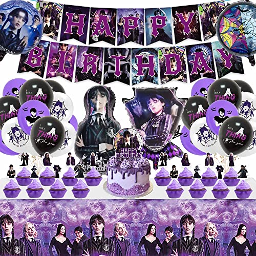 Wednesday Addams Birthday Party Decoration, Wednesday Addams Party ...