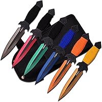 Perfect Point Throwing Knife Set Set of 6 Throwers, Black Stainless ...