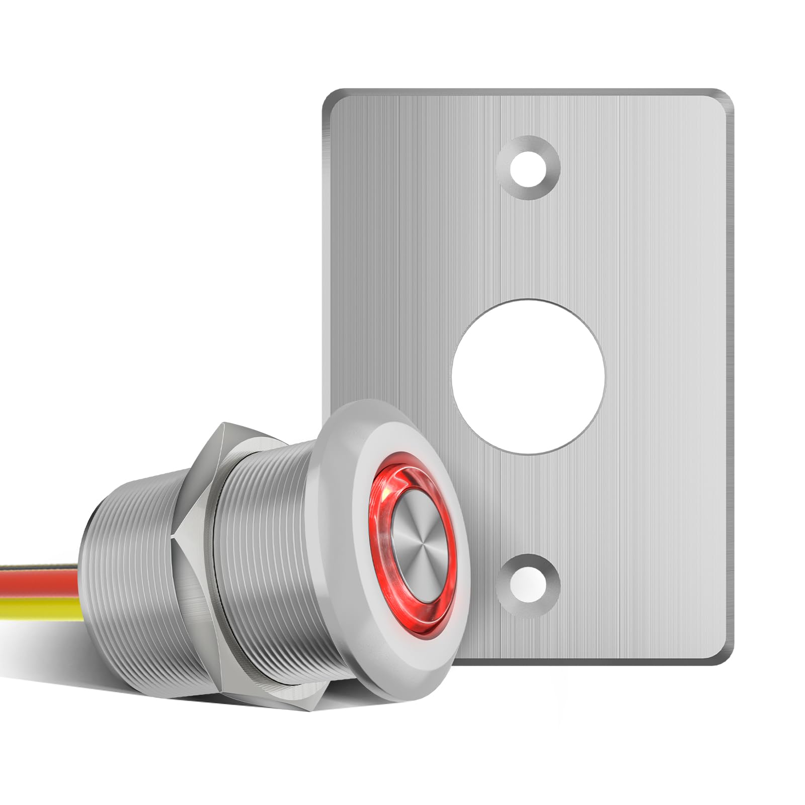 acegoo 12V Dimmer Switch, Push Button Red Ring Light High Side PWM RV ...