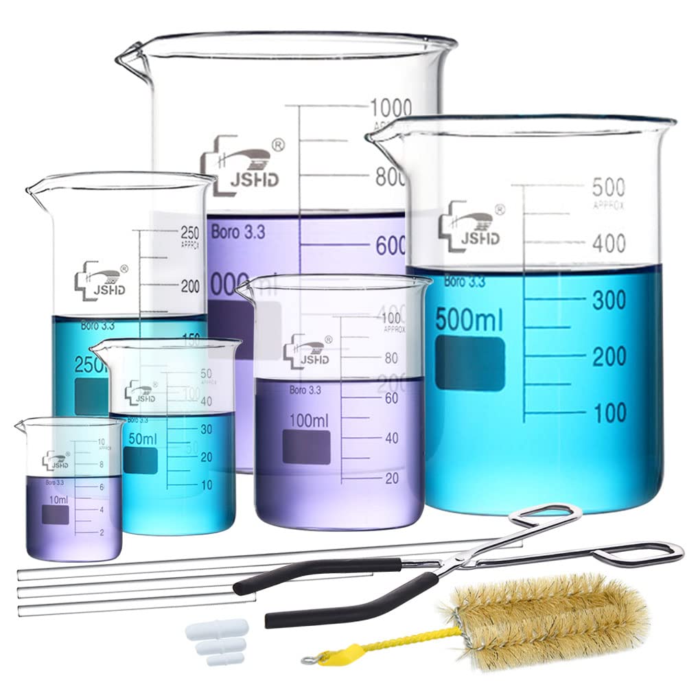 Mua ADAMAS-BETA 14PCS Glass Beaker Set, 6 Sizes - 10ml 50ml 100ml 250ml ...