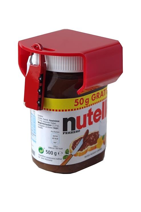 Nutella lock chocosafe® Nutella Schloss ROT, mit ROTEM Vorhangschloss ...