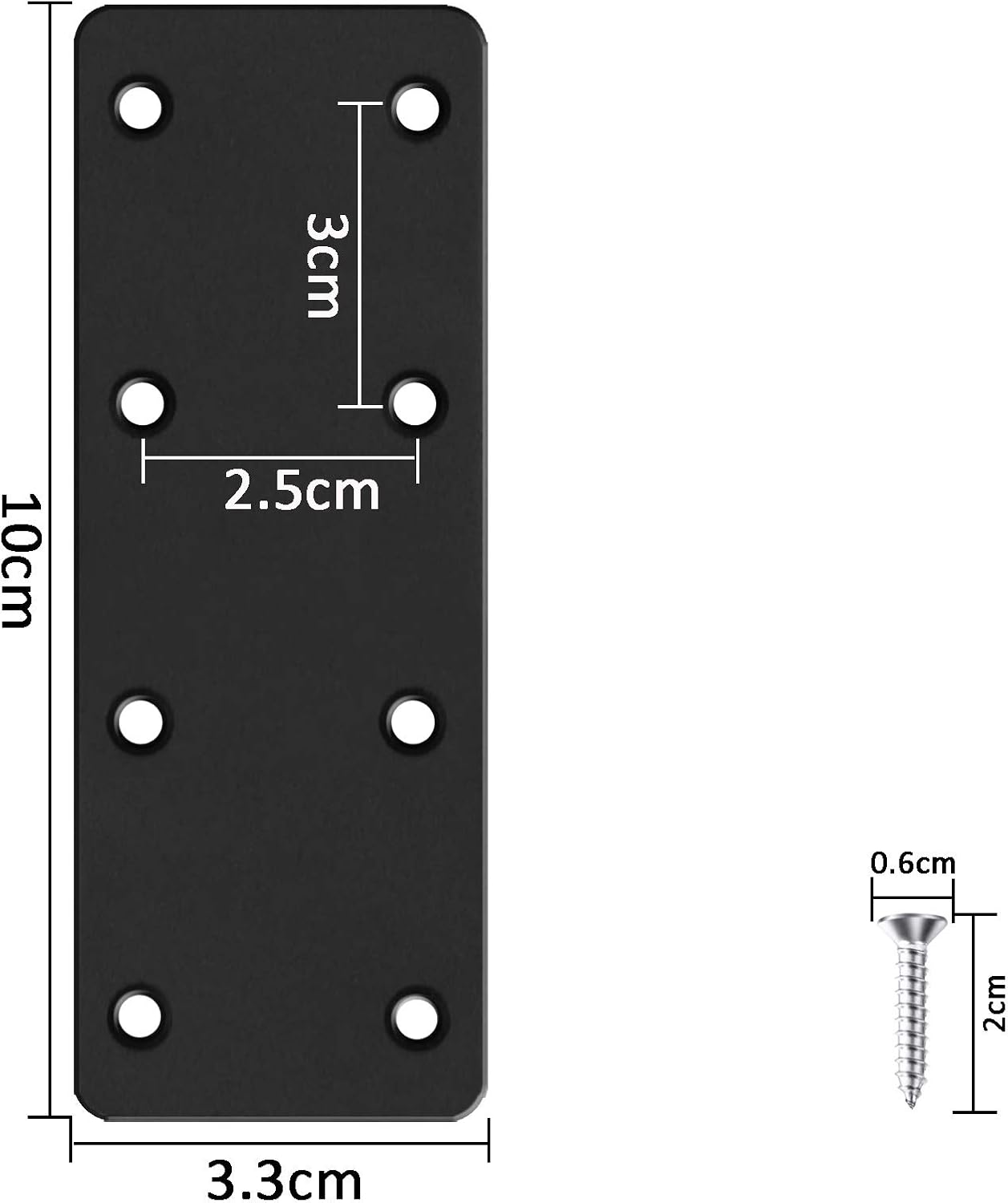 Mending Flat Plate Bracket, Stainless Steel Flat Straight Brace ...