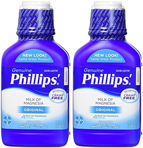 سعر Phillips' Milk of Magnesia Liquid Laxative, 26 oz (Pack of 2) Cramp ...