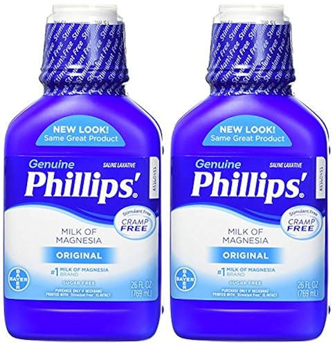 Phillips' Milk of Magnesia Liquid Laxative, 26 oz (Pack of 2) Cramp ...