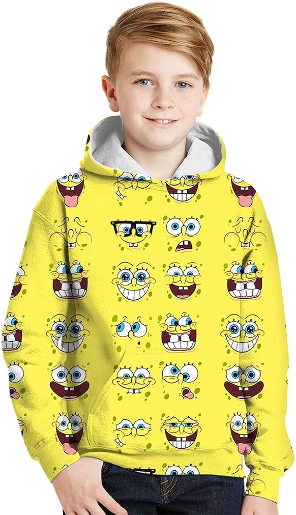 Spongebob Squarepants Pullover Moda con Capucha clásico de algodón Bien ...