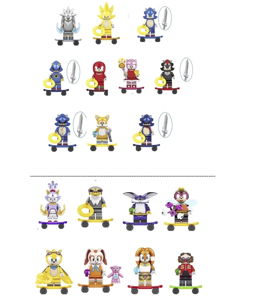 Sonic The Hedgehog Figures Building Blocks Charmy Bee Tikal Dr ...