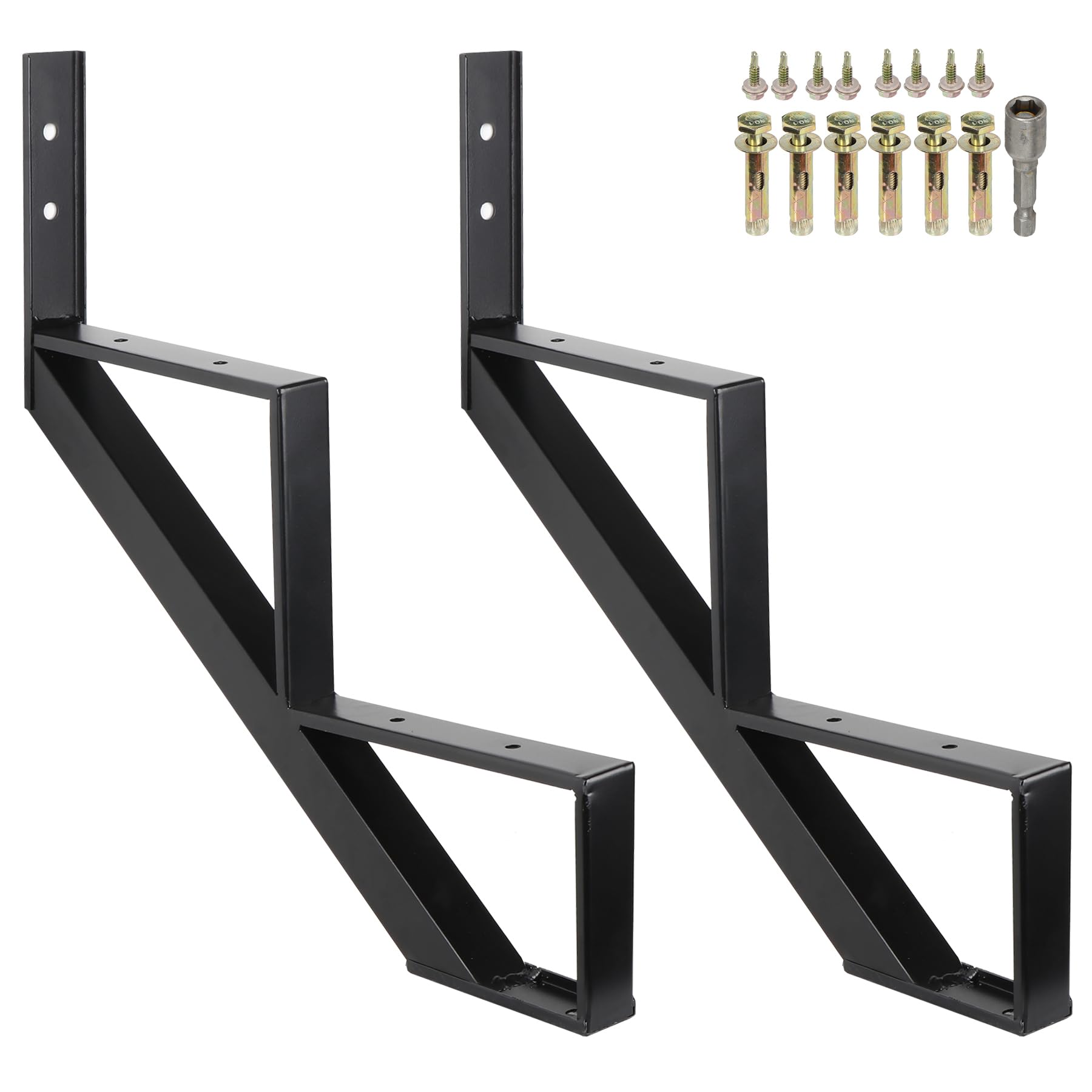 Toriexon Steel Stair Step Riser-2 Pack, 2 Step Stair Stringers for Deck ...