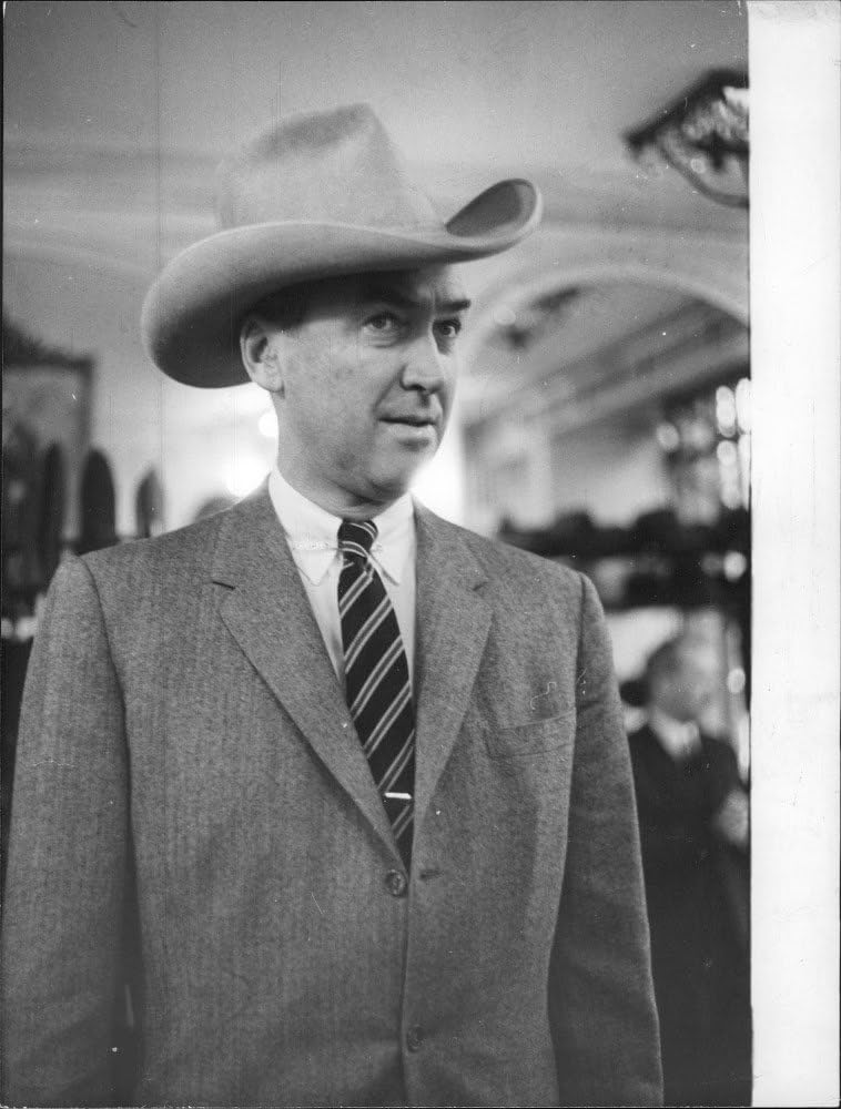 Amazon.com: Vintage photo of James Stewart, trying on cowboy hat while ...