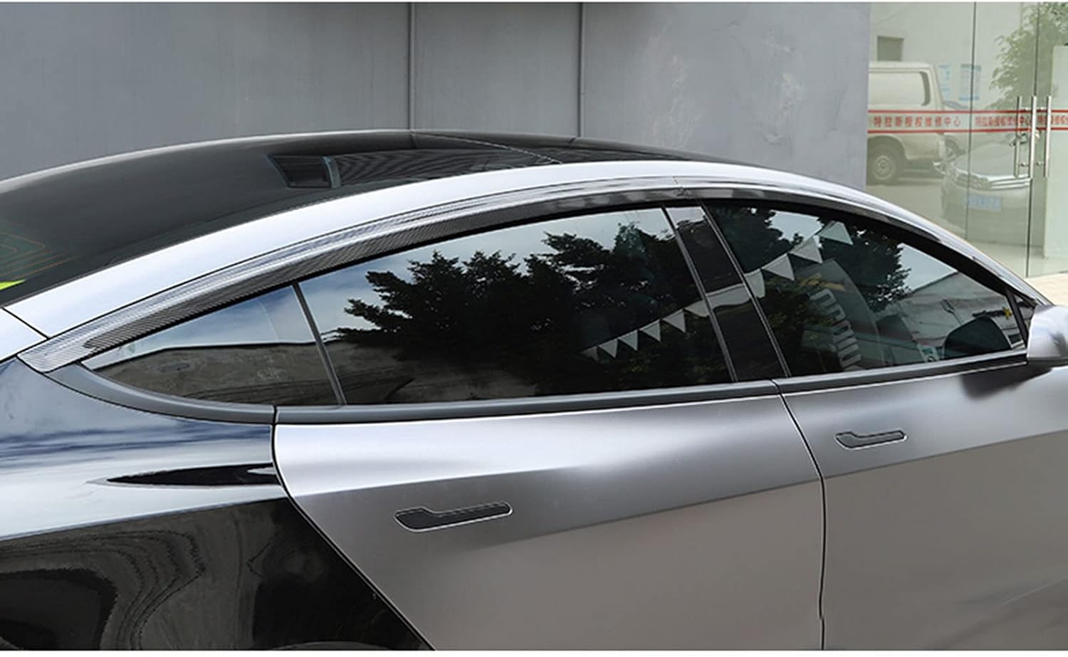 Side Window Deflectors Wind Rain Shade Visor Guard for Tesla Model 3 ...