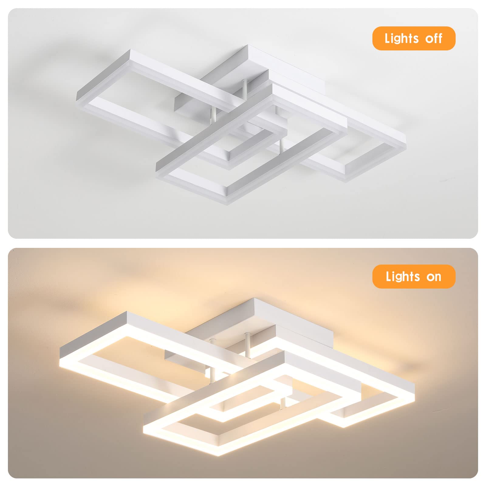 Mua LED Ceiling Lights Fixture, Square Modern Ceiling Light, 100W LED ...