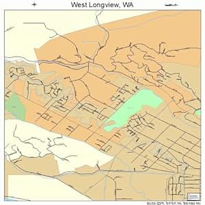 Amazon.com: Large Street & Road Map of West Longview, Washington WA ...