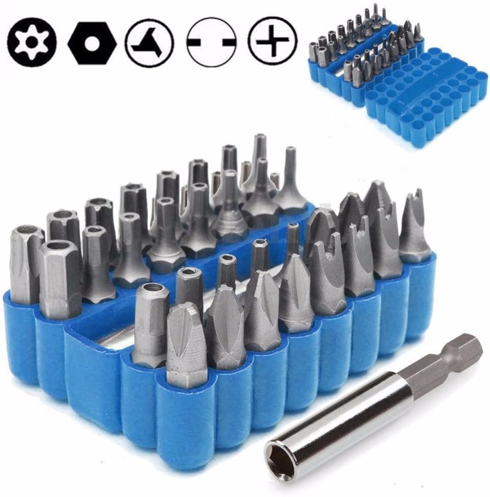 32 Bit Set 1/4" Hex Drive Tamper Proof Torx, Spanner, Large Tri-Point ...