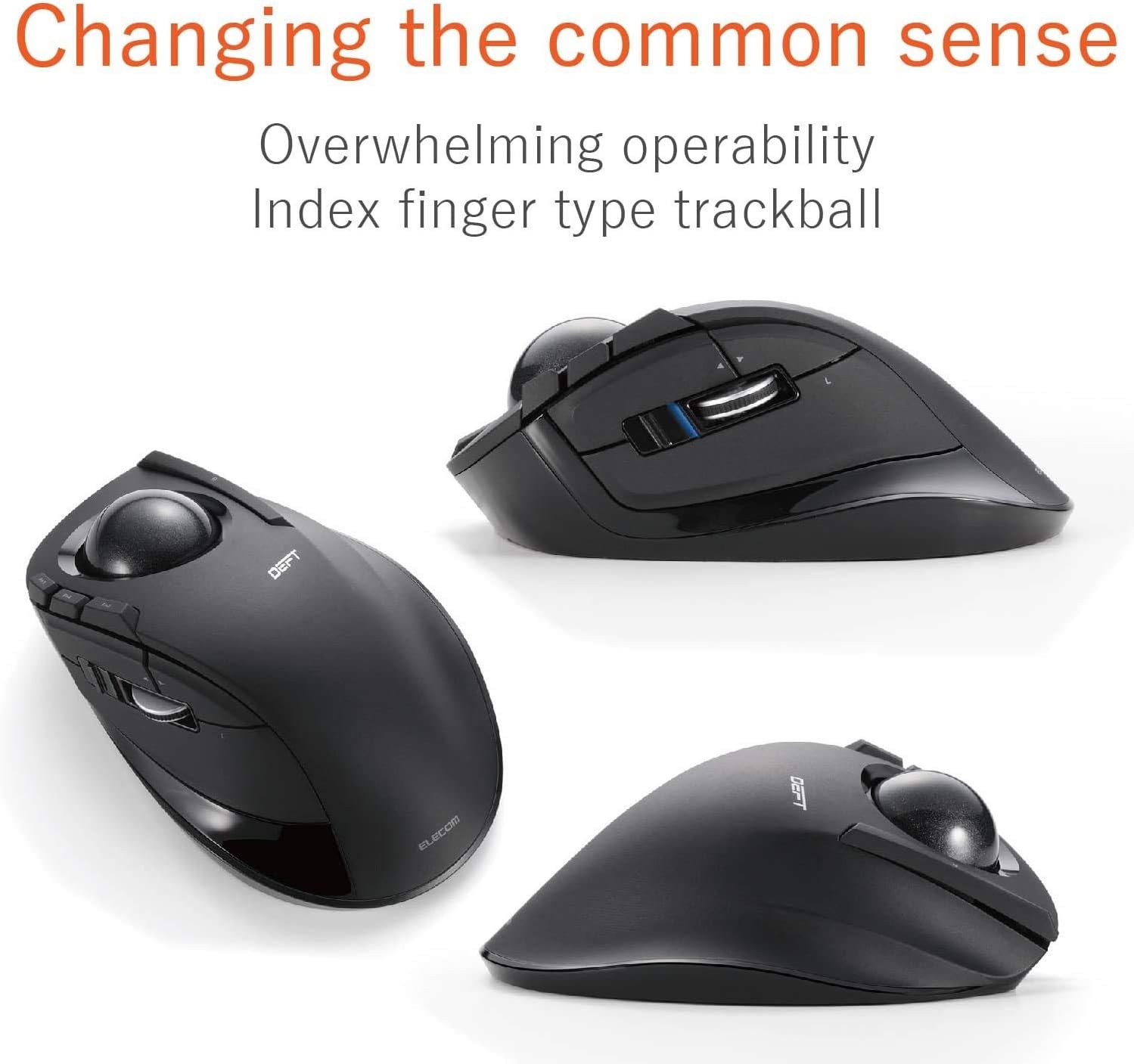 ELECOM 2.4GHz Wireless Finger-operated Trackball Mouse EX-G series 8 ...