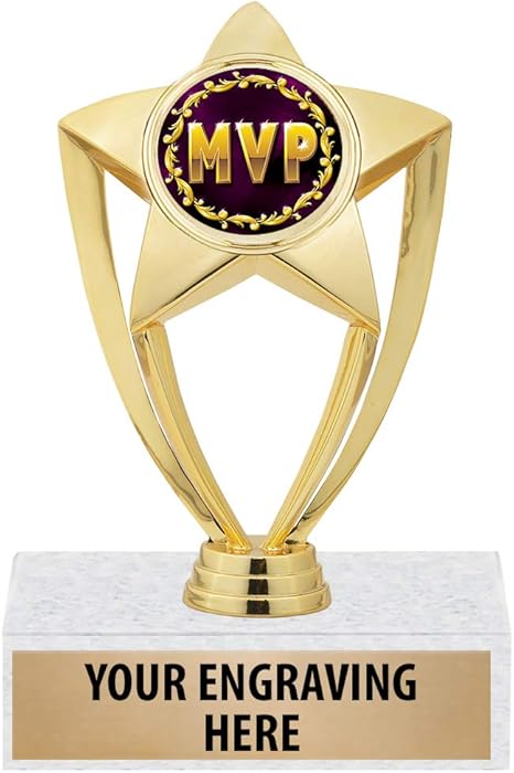 Amazon.com : MVP Trophy - 6" Gold Star MVP Recognition Trophy Awards ...