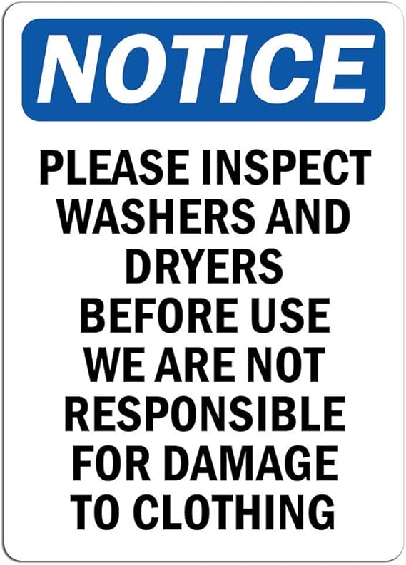 Amazon.com : Notice - Please Inspect Washers and Dryers Before Sign ...