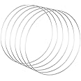 Amazon.com: Worown 6pcs 12 Inch Floral Wreath Hoops, Silver Metal Rings ...