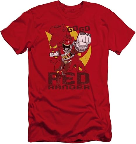 Power Rangers - Mens Go Red Premium Slim Fit T-Shirt : Amazon.co.uk ...