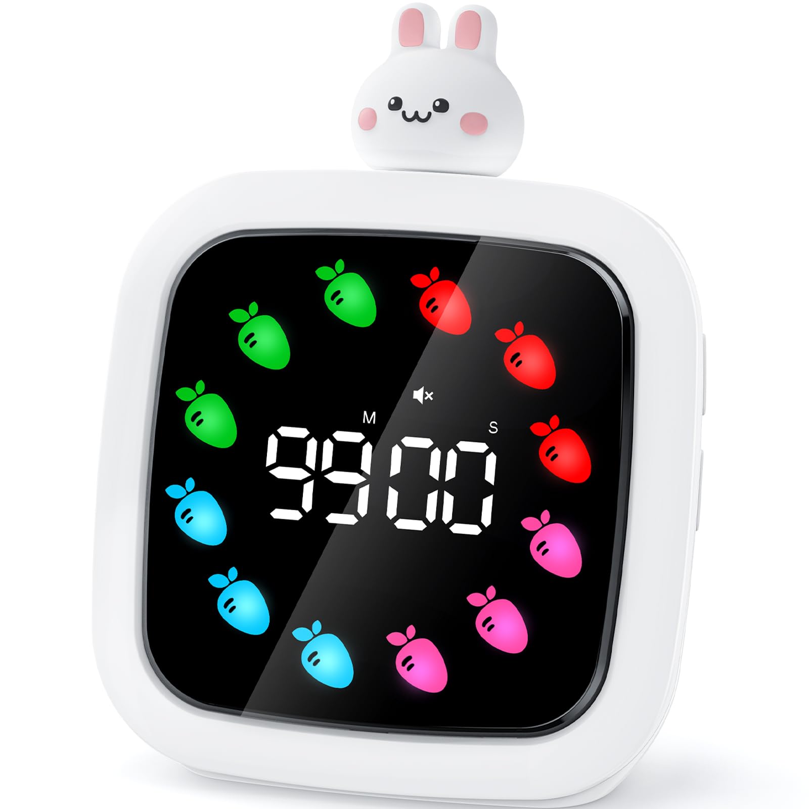 Yunbaoit Digital Visual Timer for Kids, Rechargeable 99-Minute Silent ...