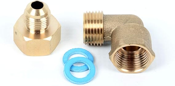 Amazon.com : K&H Brass Elbow Gas Cooktop Stove Fitting Set 1/2NPT to 5/ ...