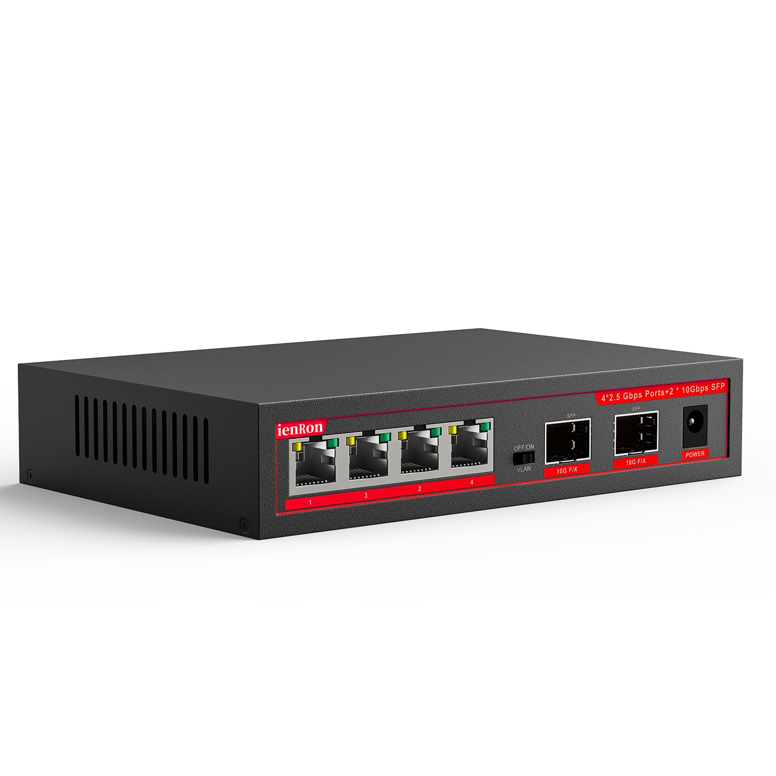 ienRon 2.5Gb Switch 6 Ports with 2 10G, 4x2.5G Base-T Ports+2 Ports SFP ...