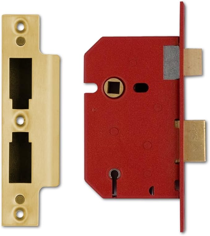 Union Locks 2201 5-Lever Mortice Sash Lock 65mm - Brass Finish (Visi ...