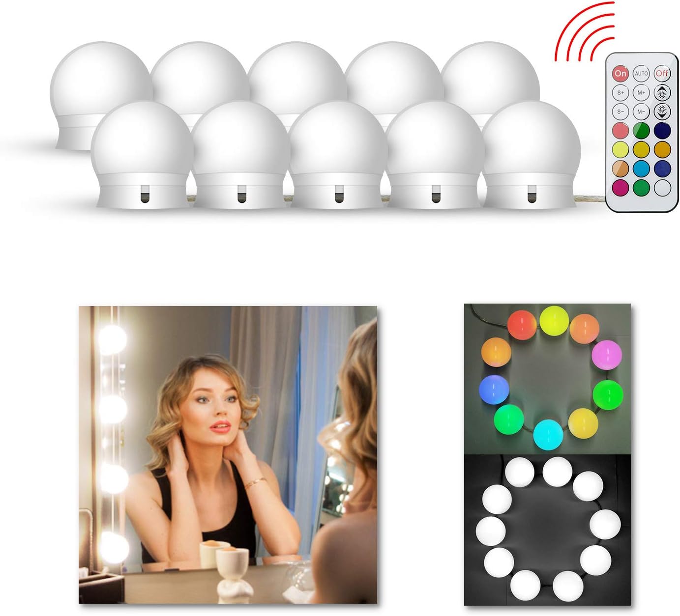 LEDGLE Dressing Table Vanity Mirror Lights, Hollywood Style Makeup ...