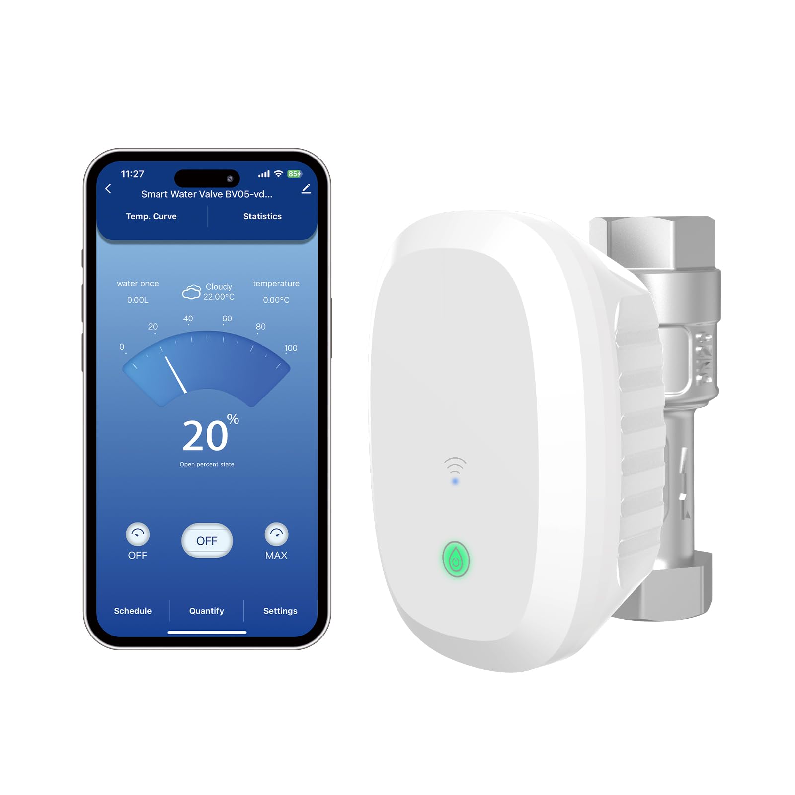 DN20 Smart Water Valve 3/4 Smart Water Management System WiFi Remote ...