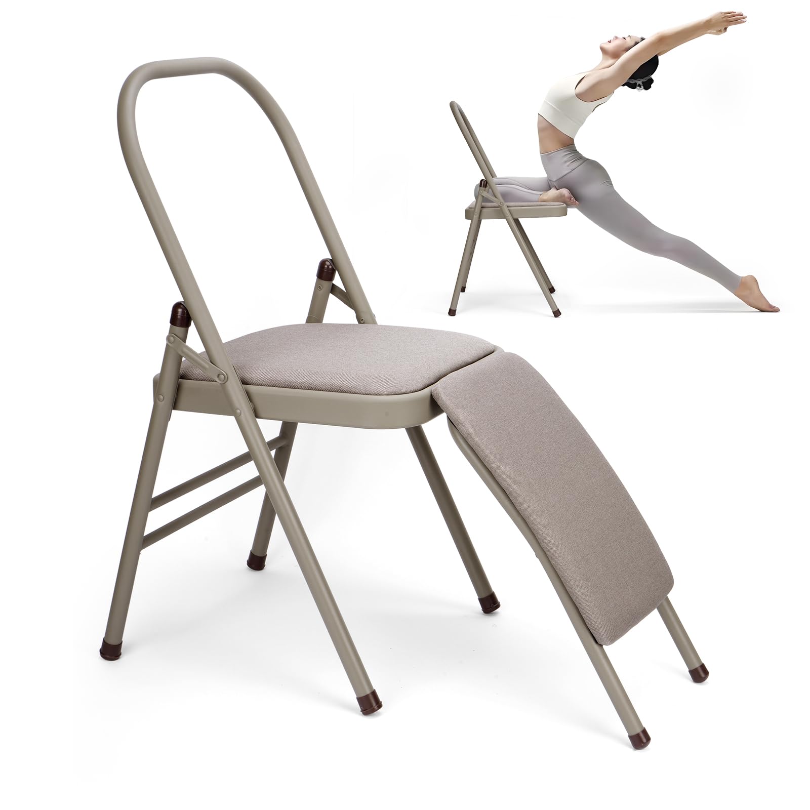 tonchean Yoga Auxiliary Chair with Lumbar Back Support Professional ...