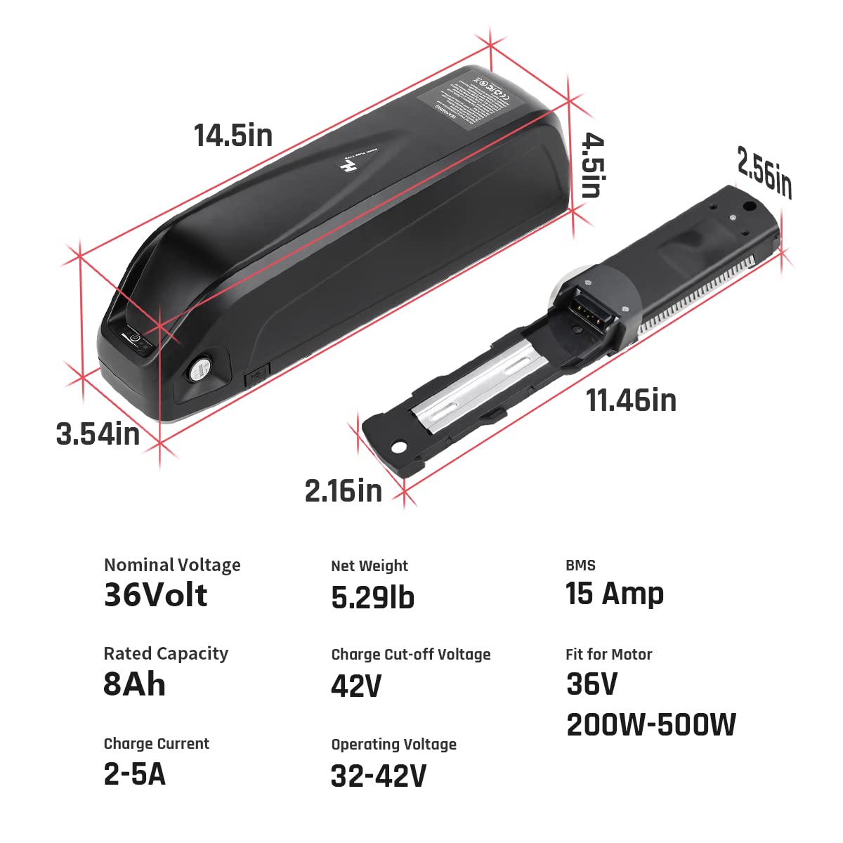Mua H HAILONG Ebike Battery 36v 8Ah Lithium Li-ion Battery Pack for 50W ...