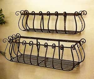 Amazon.com : Set of 2 Wrought Iron 36" & 30" Large Castilian Window ...