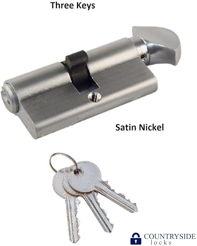 Atrium Lock Single Profile Cylinder with 3 Keys (2-1/2" Long) (Satin ...
