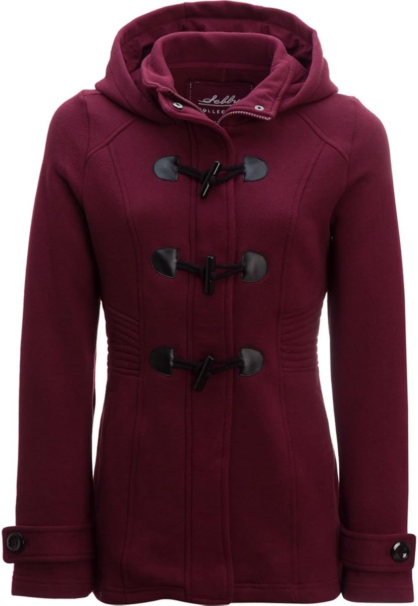 Sebby Collection Women's Toggle Coat, Burgundy, Medium at Amazon Women ...