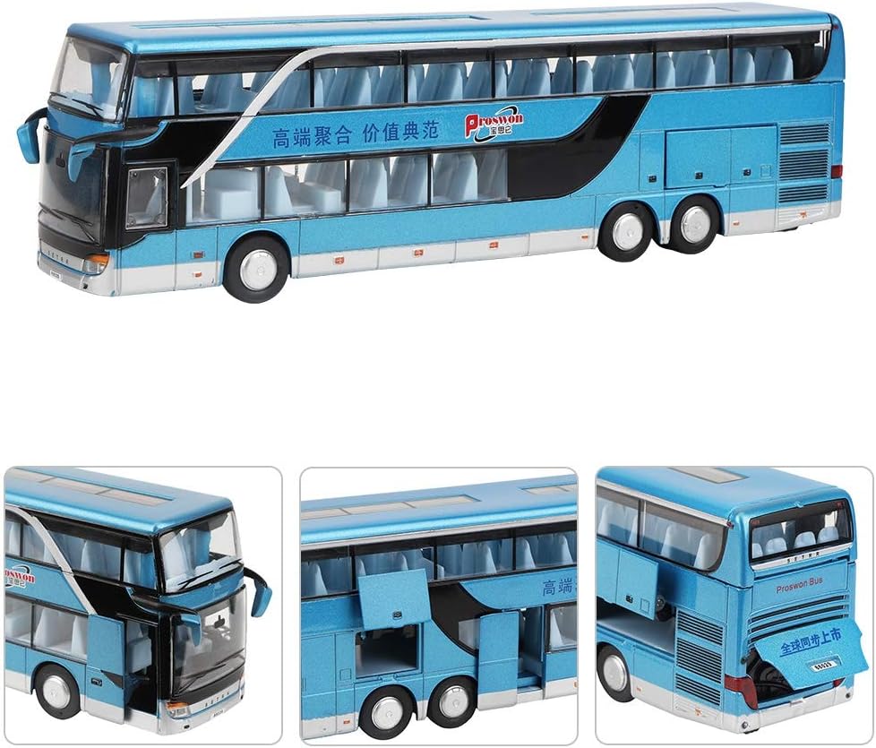 Electric 1:50 Alloy Double Decker School Bus Pull Back Bus Vehicles Car ...