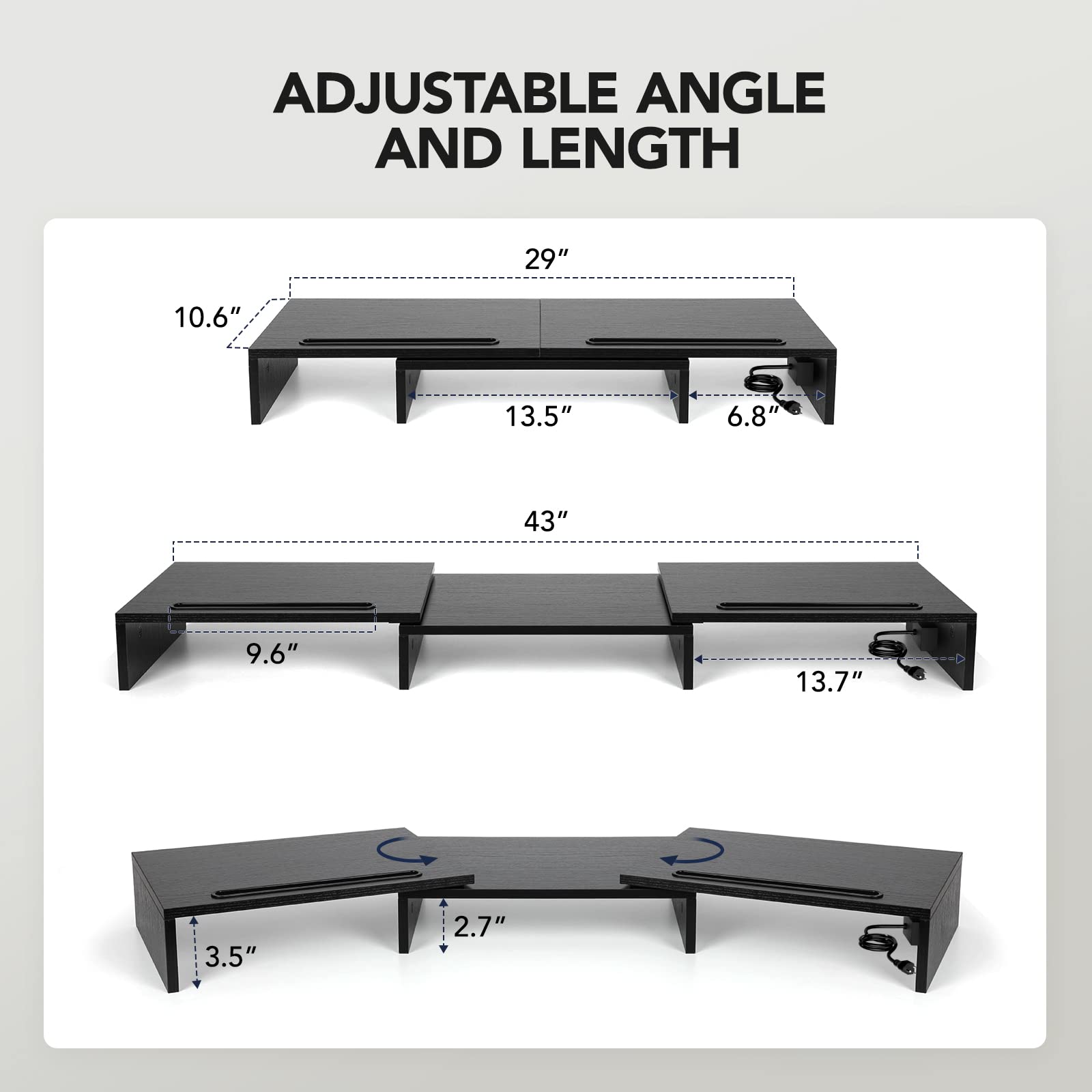 Mua HUANUO Dual Monitor Stand -Monitor Stand with USB ports ,Adjustable ...