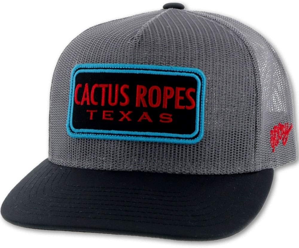 Amazon.com: Cactus Ropes Gray 5-Panel Trucker Hat with Black and Red ...