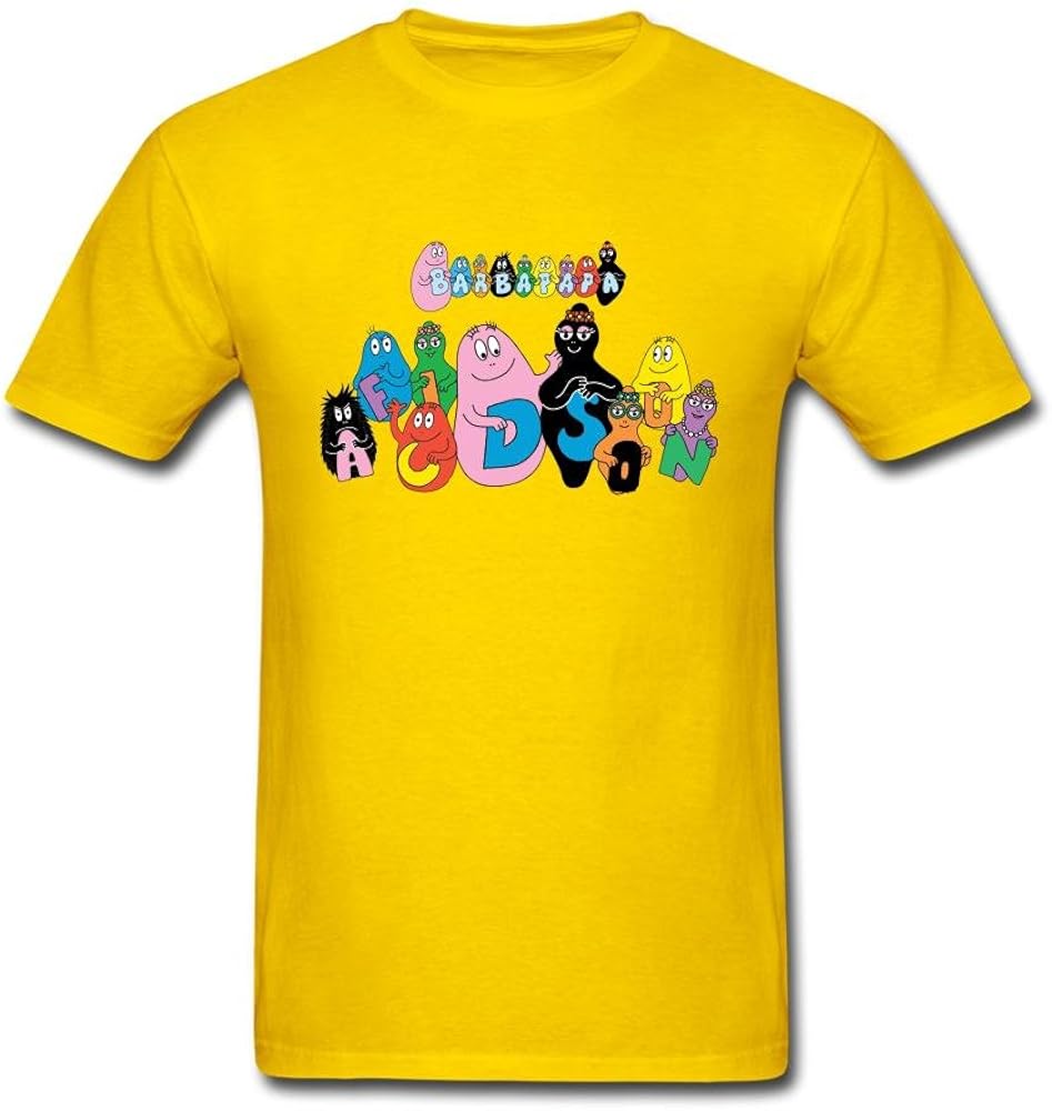 Amazon.com: OMMIIY Men's Barbapapa Logo T-Shirt Yellow S (7431274304205 ...