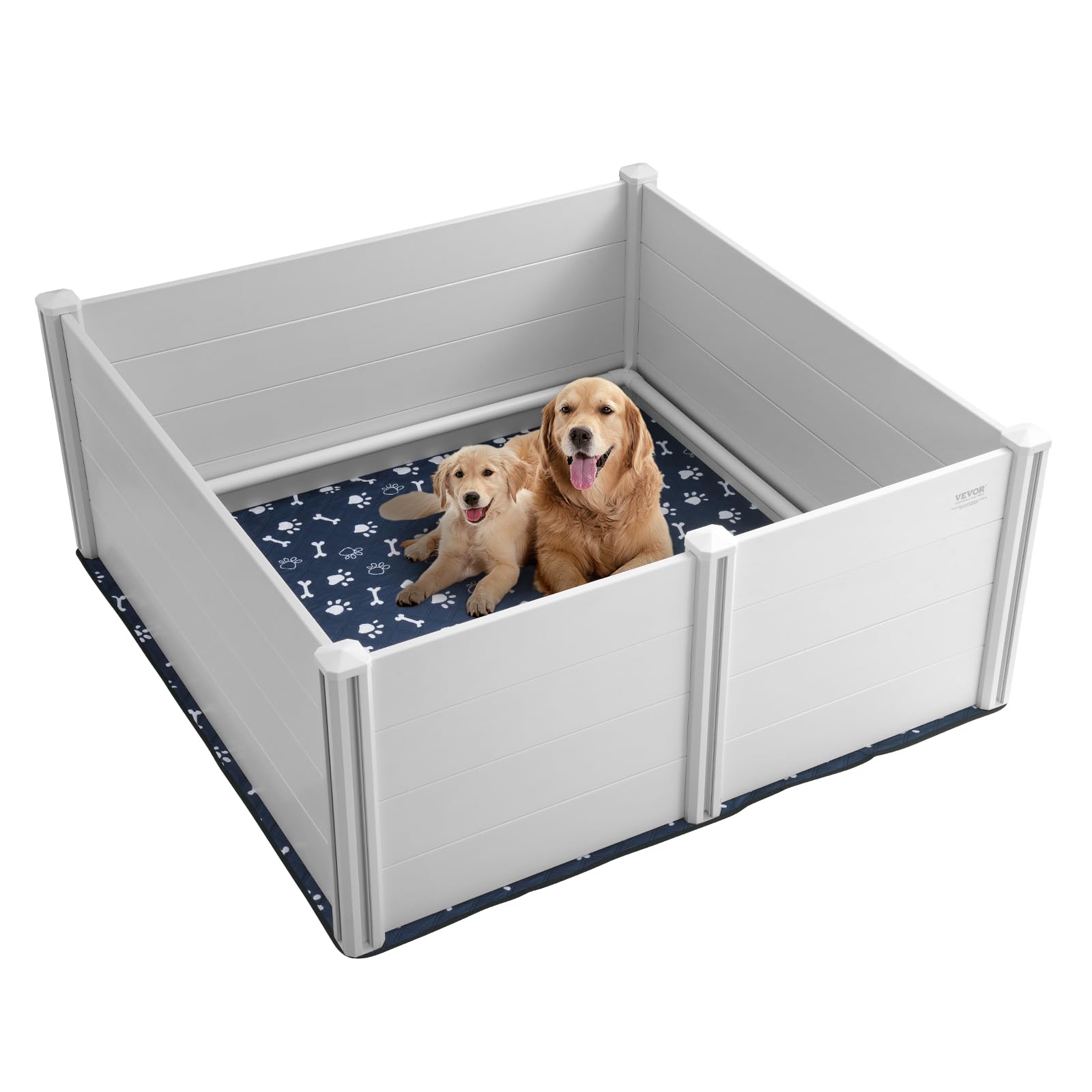 VEVOR Whelping Box for Dogs, 59.8 x 59.8 x 24.0in Whelping Box for ...
