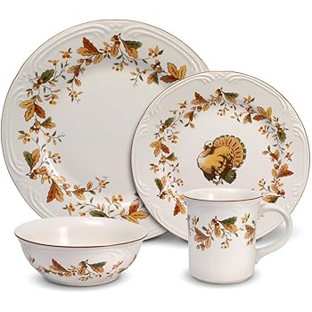 Amazon.com: Corelle Impressions 16-Piece Dinnerware Set, Woodland ...