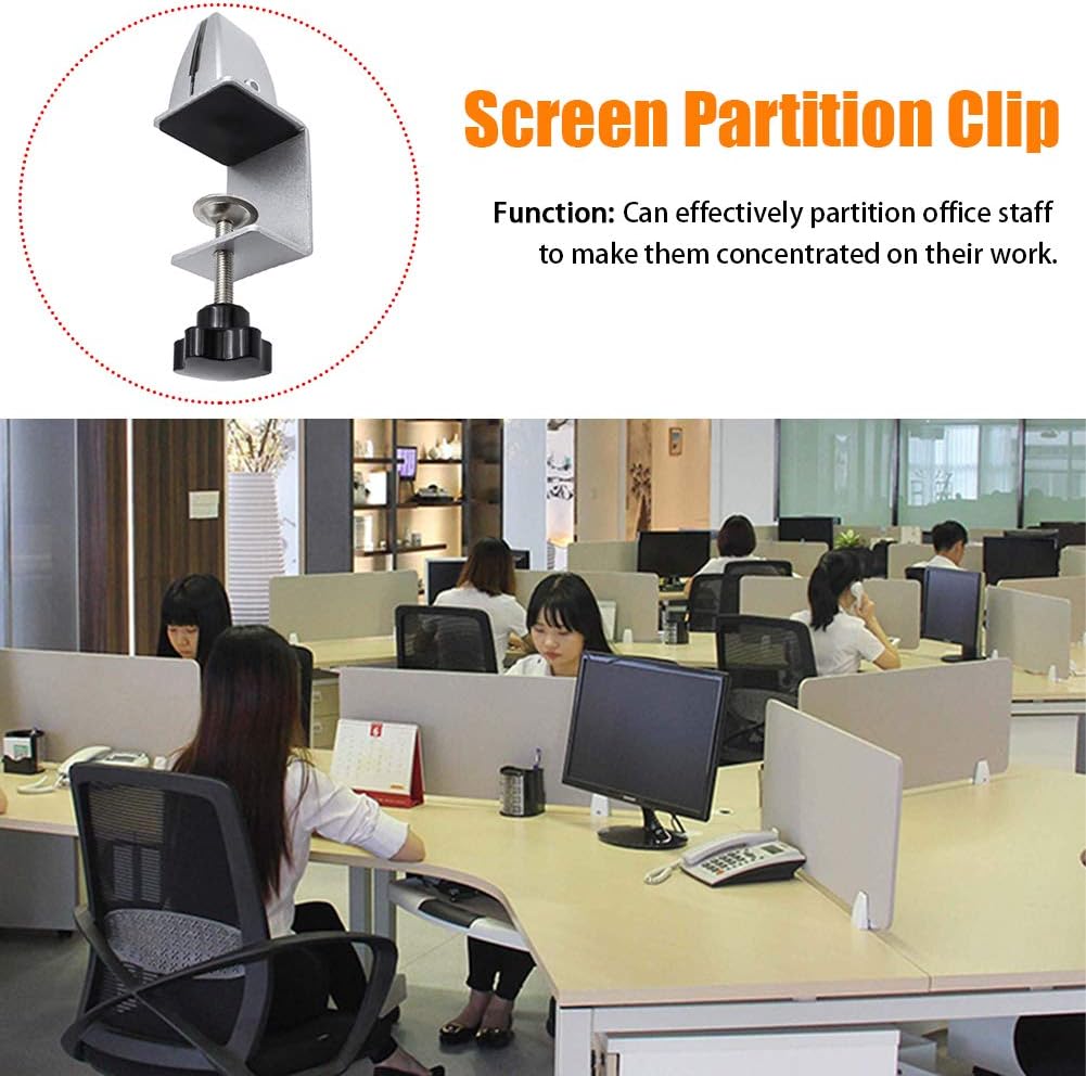 Adjustable Mount Desk Partition Clamp, 2pcs Screen Partition Clip ...