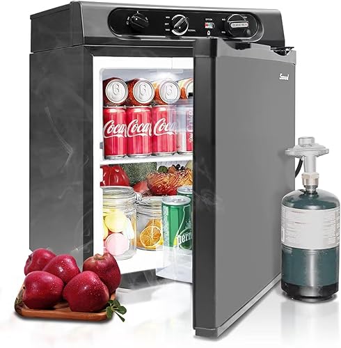 Smad 3 Way RV Fridge, Off Grid Propane Refrigerator 110V/12V/LPG for ...